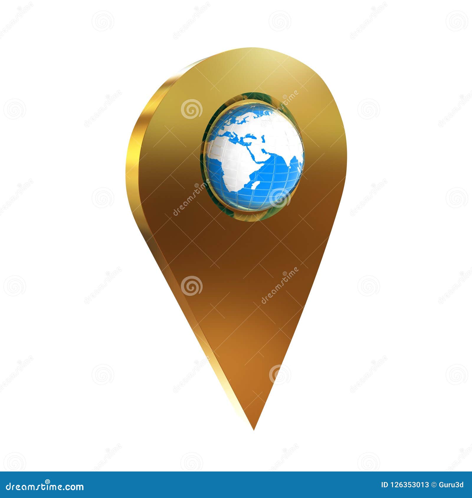 Realistic 3d Pointer of Map with Earth Stock Illustration ...