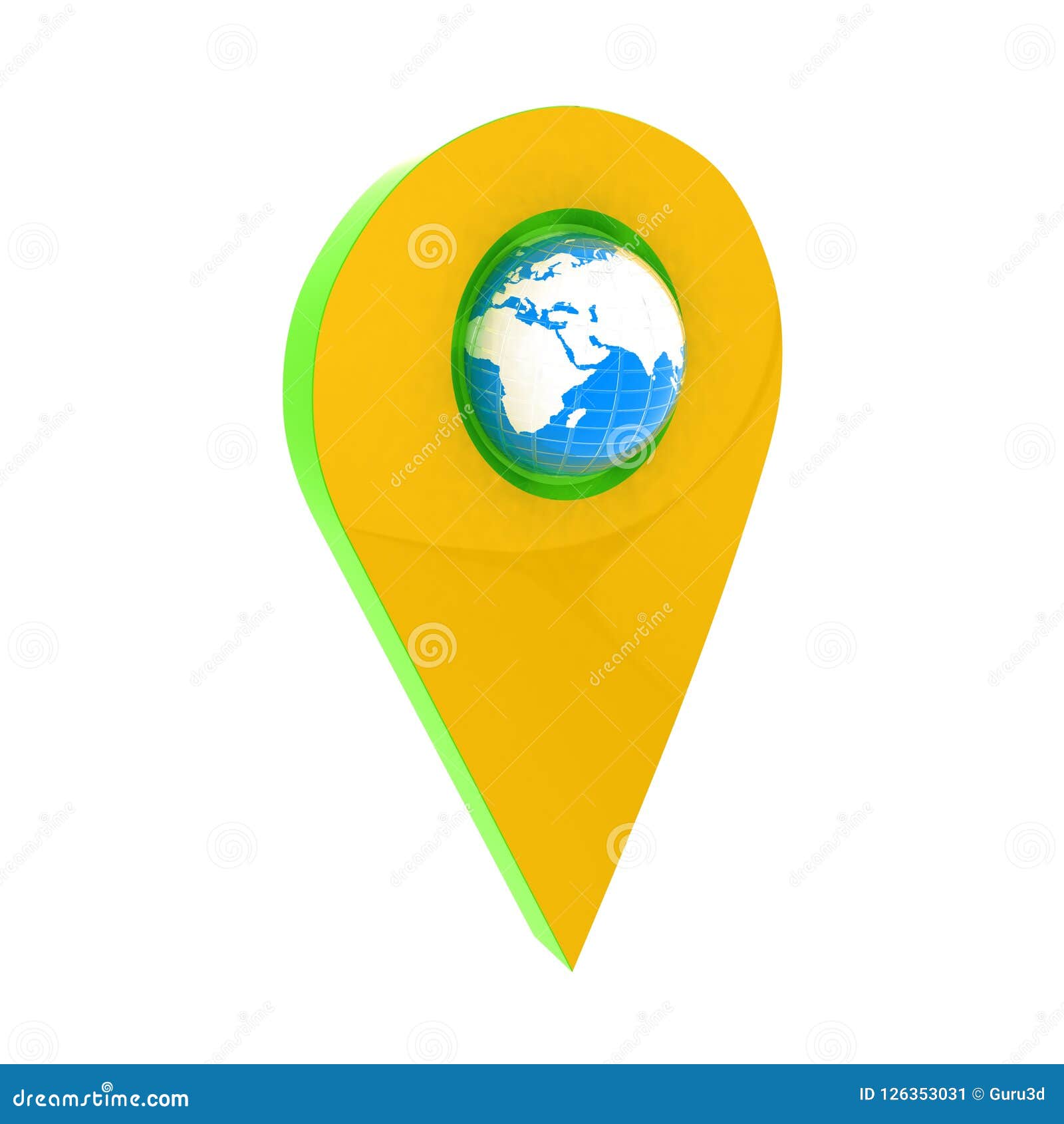 Realistic 3d Pointer of Map with Earth Stock Illustration ... Realistic 3d Pointer of Map with Earth Stock Illustration ...