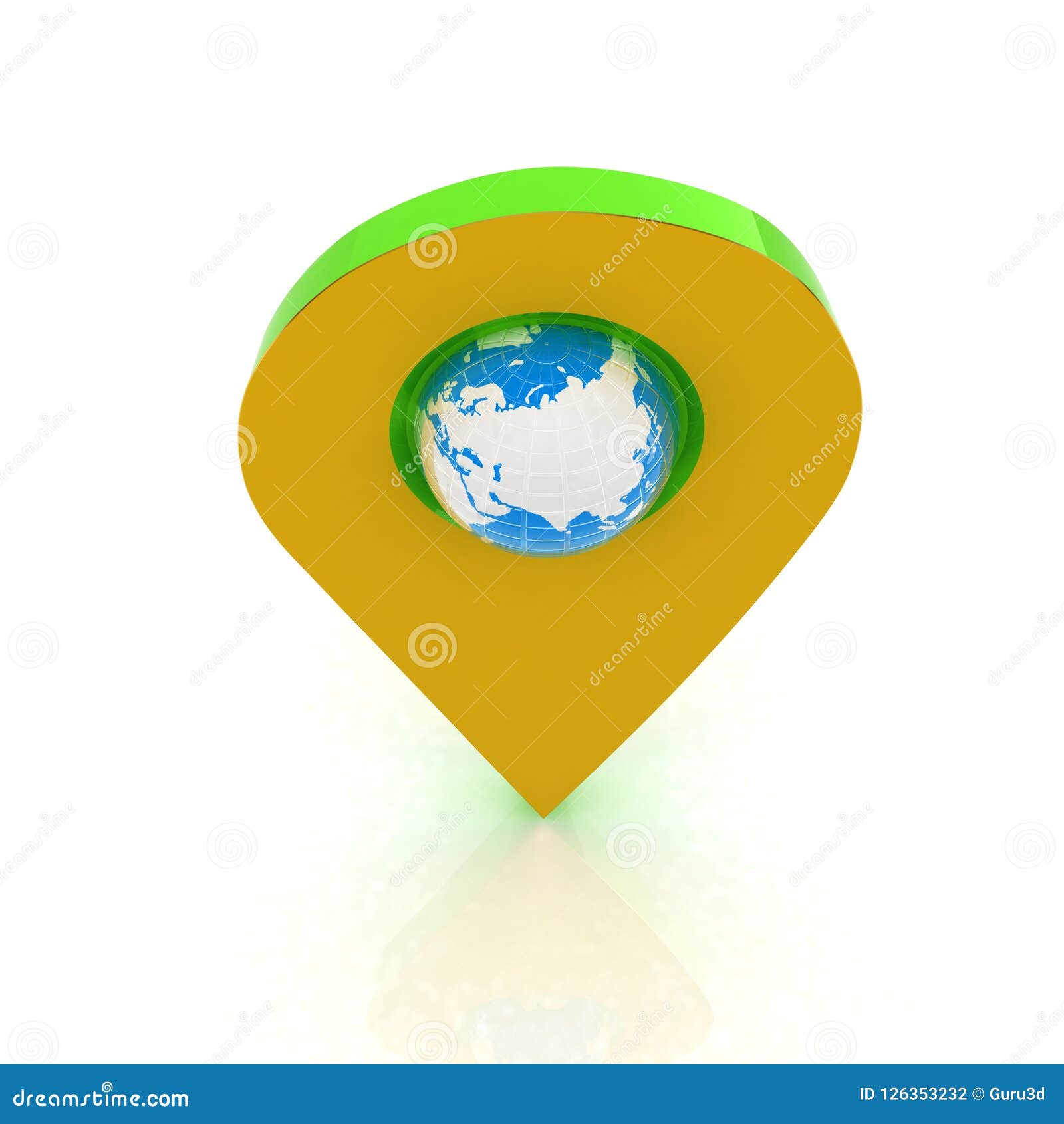 Realistic 3d Pointer of Map with Earth Stock Illustration ... Realistic 3d Pointer of Map with Earth Stock Illustration ...