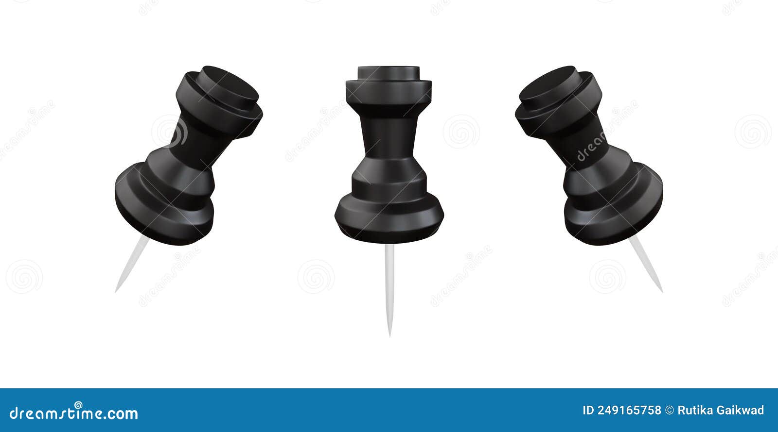 Realistic 3d Push Pin Vector Object Stock Vector - Illustration of ...