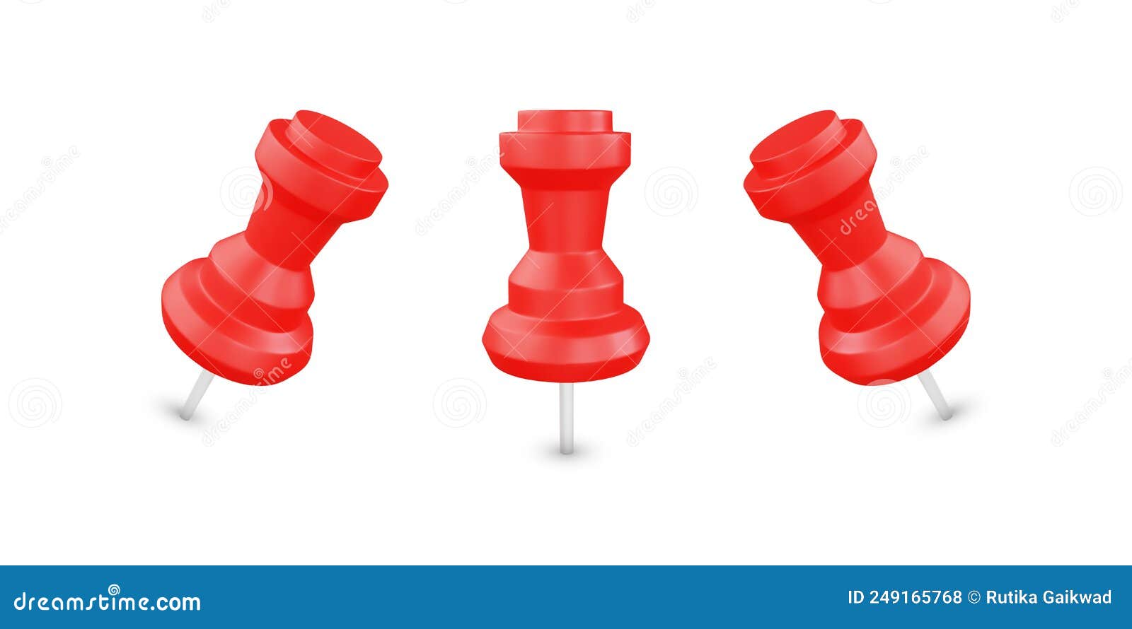 Realistic 3d Push Pin Vector Object Stock Vector - Illustration of ...