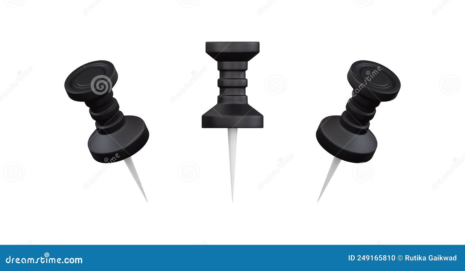 Realistic 3d Push Pin Vector Object Illustration Stock Vector ...