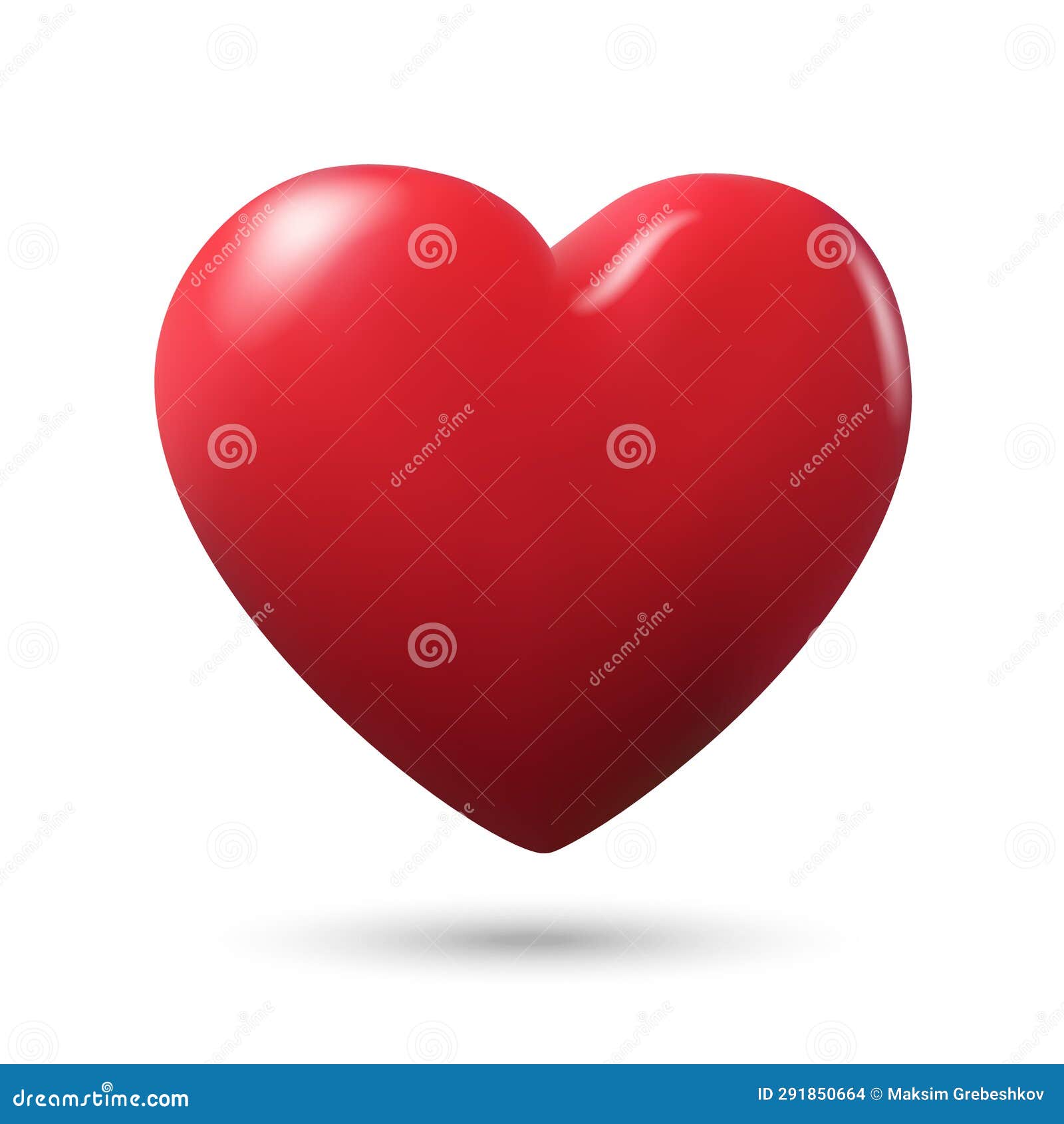 Realistic 3d Red Heart Design Icon, Love Symbol. Stock Illustration ...