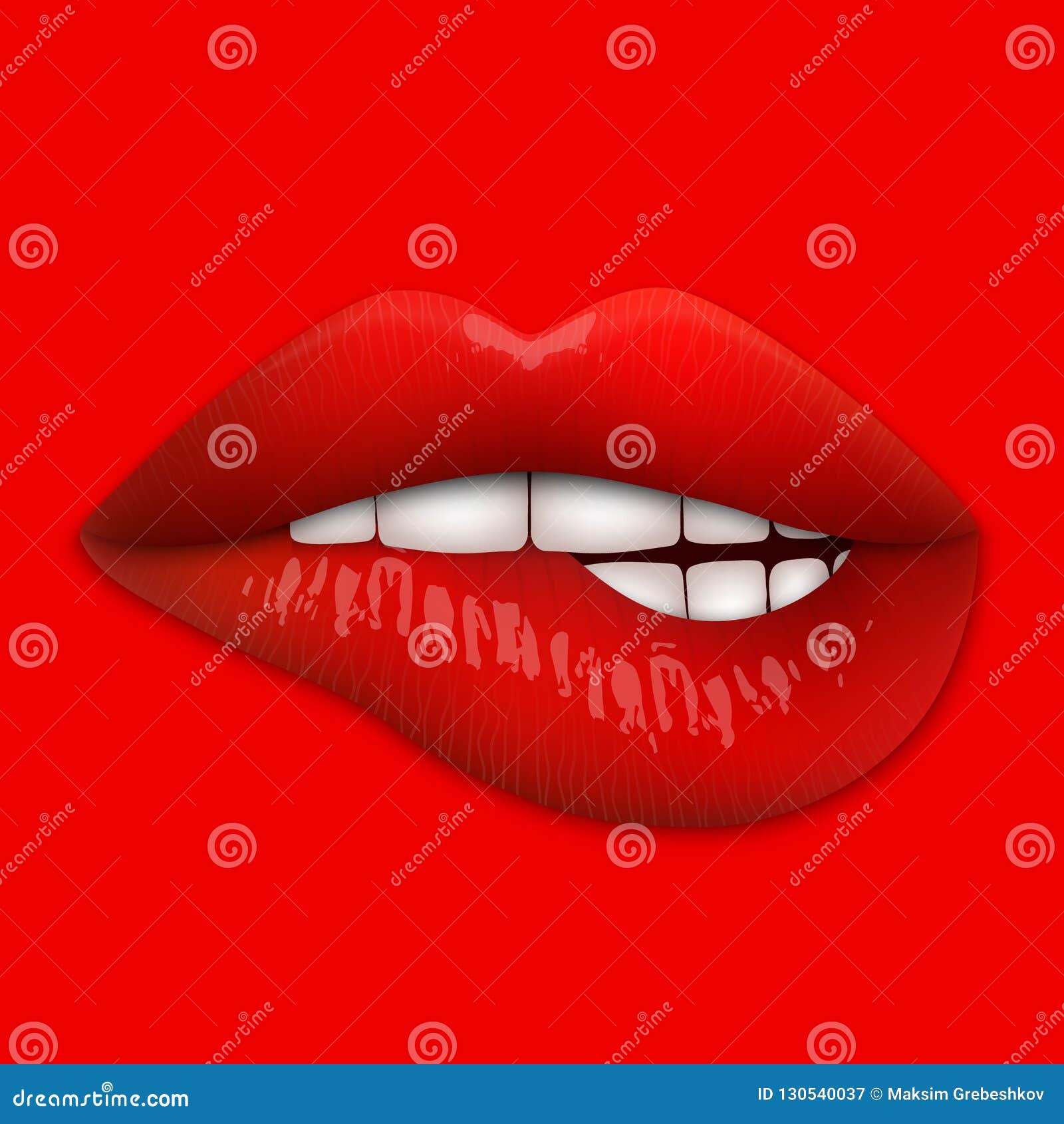 Realistic 3d Red Lips Isolated Stock Illustration - Illustration of ...