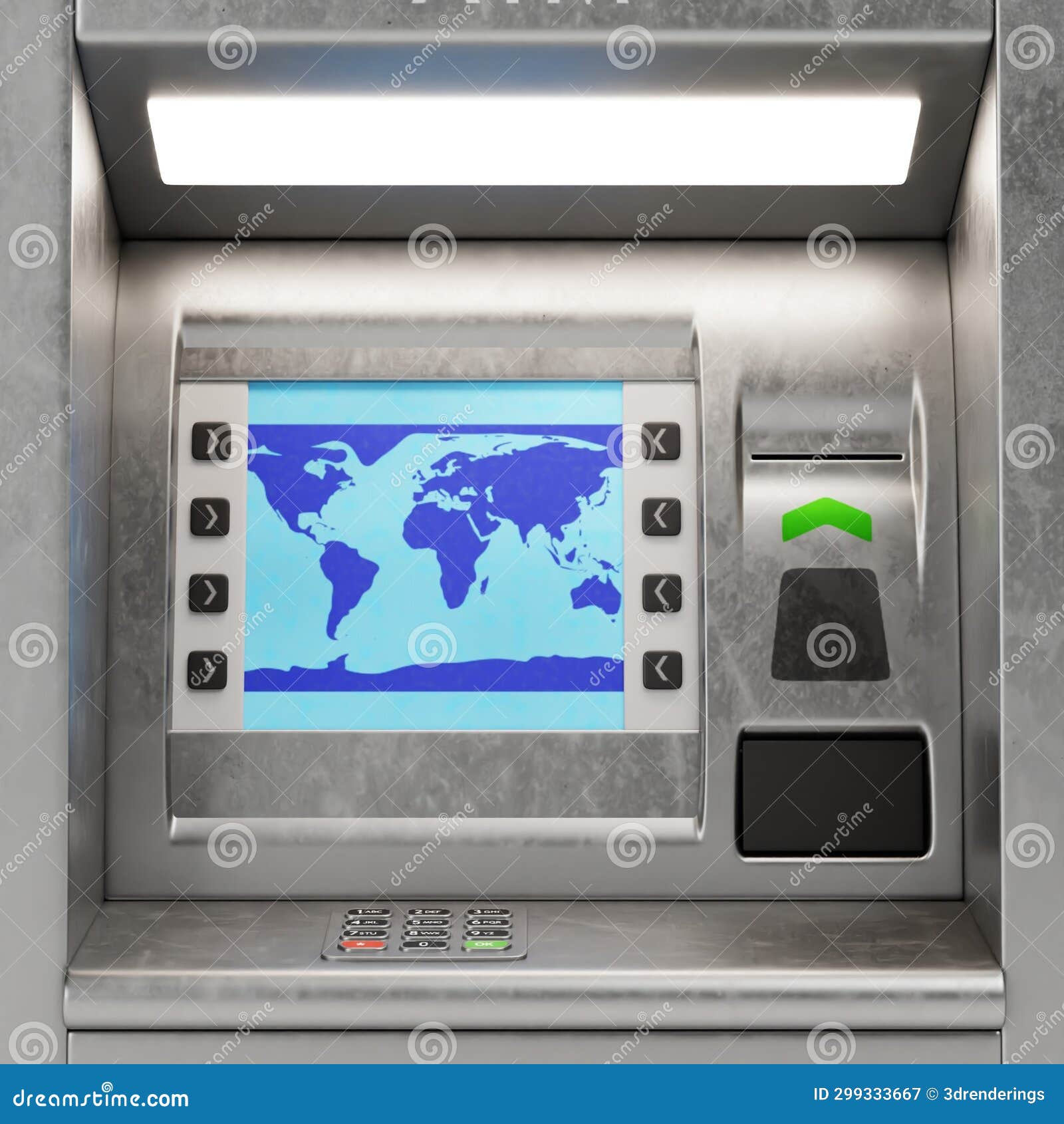3D Render of ATM Machine stock illustration. Illustration of withdraw ...