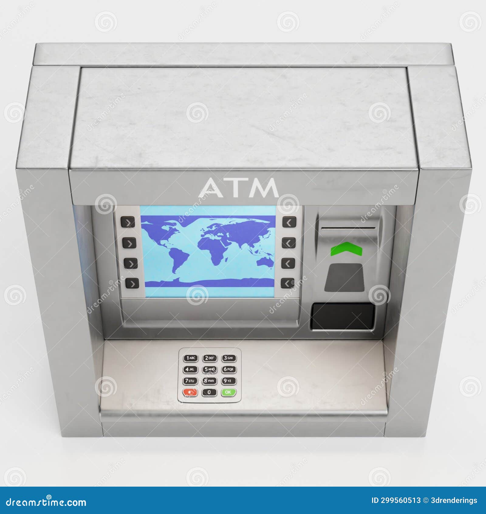 3D Render of ATM Machine stock illustration. Illustration of payment ...