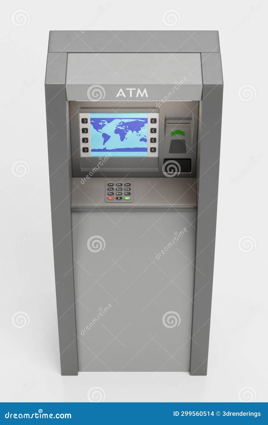 3D Render of ATM Machine stock illustration. Illustration of card ...