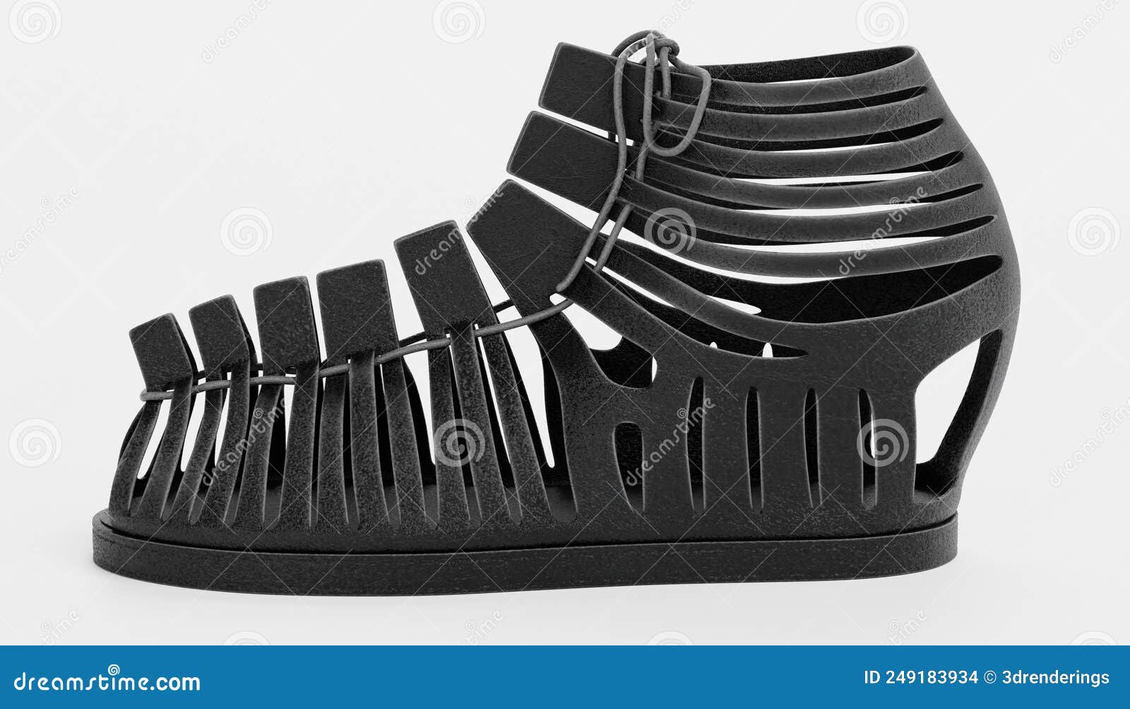 3D Render of Black Shoes stock illustration. Illustration of dirty ...