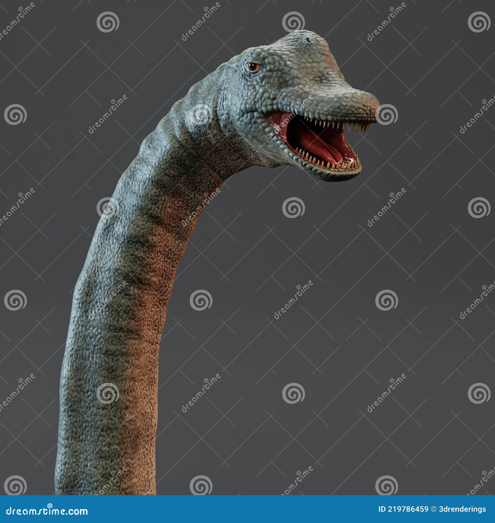 3D Render of Brachiosaurus Dinosaur Stock Illustration - Illustration ...