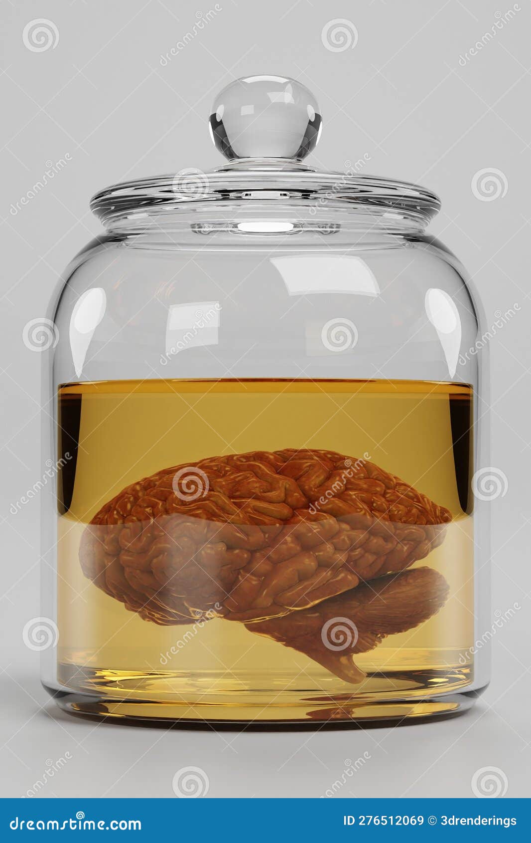 3D Render of Brain in Jar stock illustration. Illustration of anatomy ...