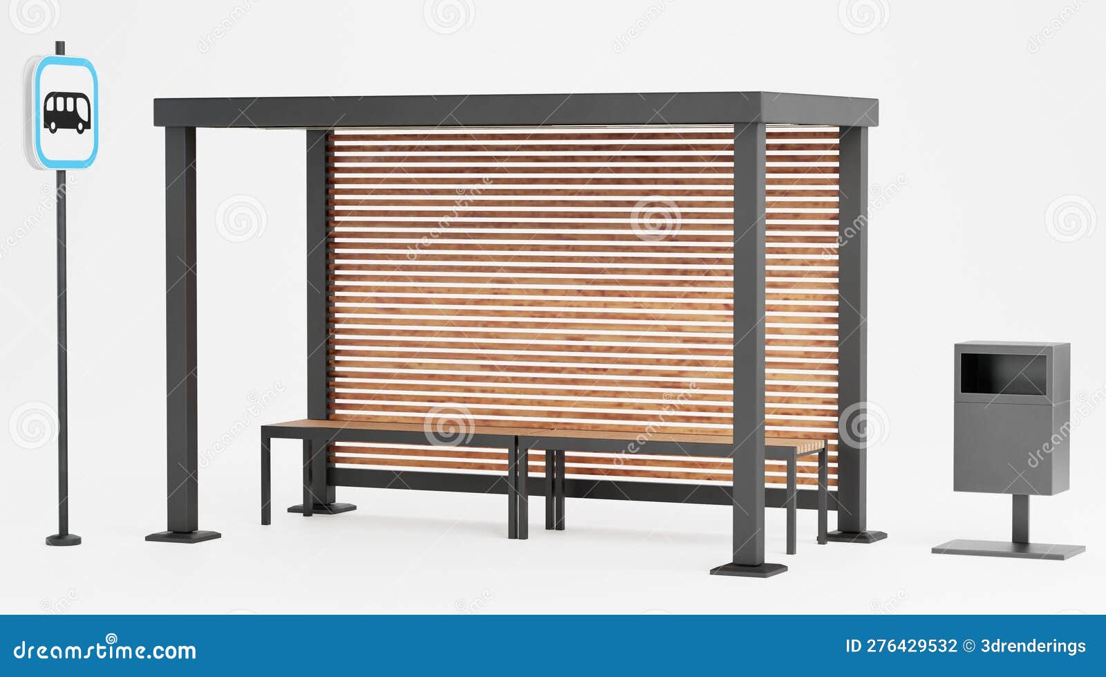 3D Render of Bus Station stock illustration. Illustration of station ...