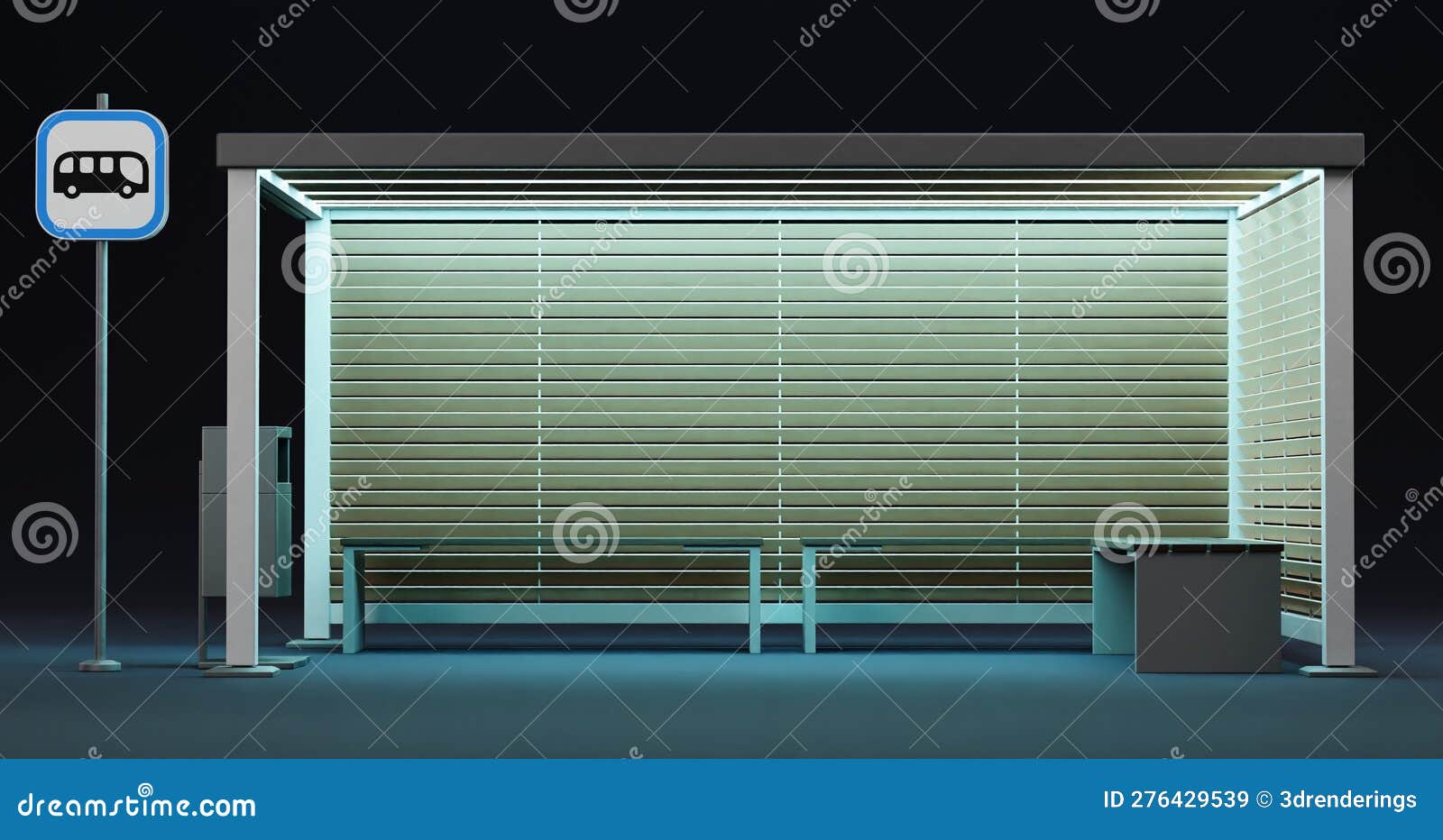 3D Render of Bus Station stock illustration. Illustration of street ...