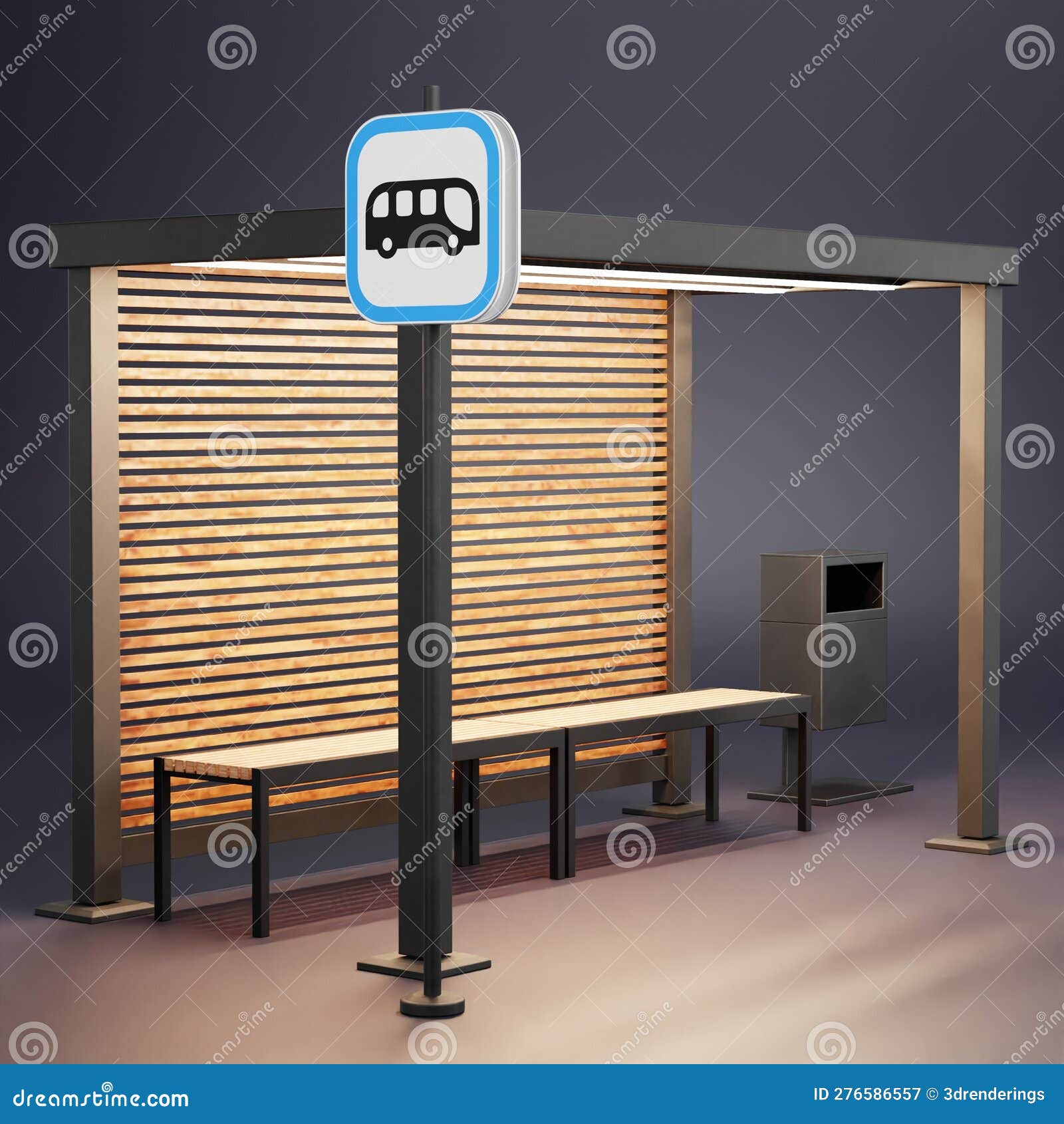 3D Render of Bus Station stock illustration. Illustration of city ...