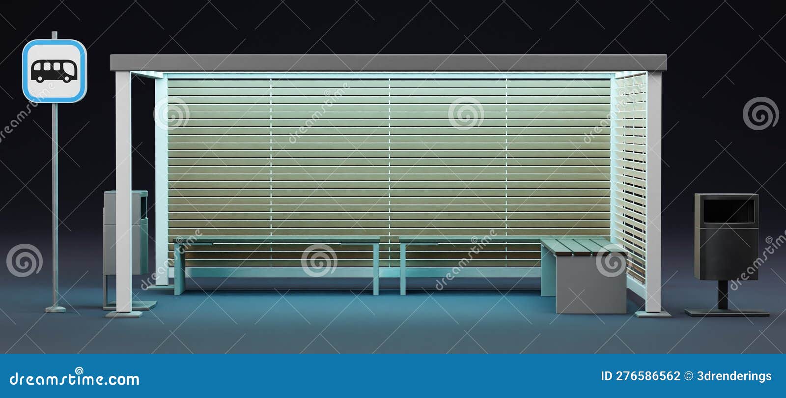 3D Render of Bus Station stock illustration. Illustration of traffic ...