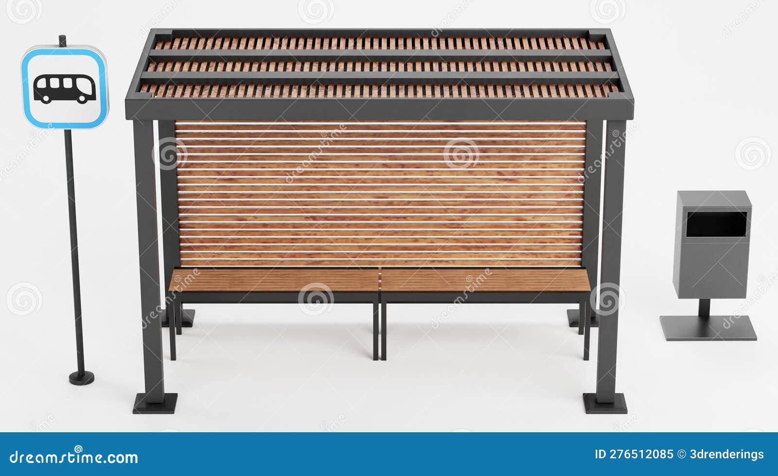 3D Render of Bus Station stock illustration. Illustration of sign ...