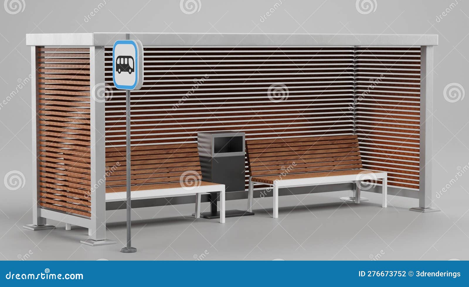 3D Render of Bus Station stock illustration. Illustration of street ...