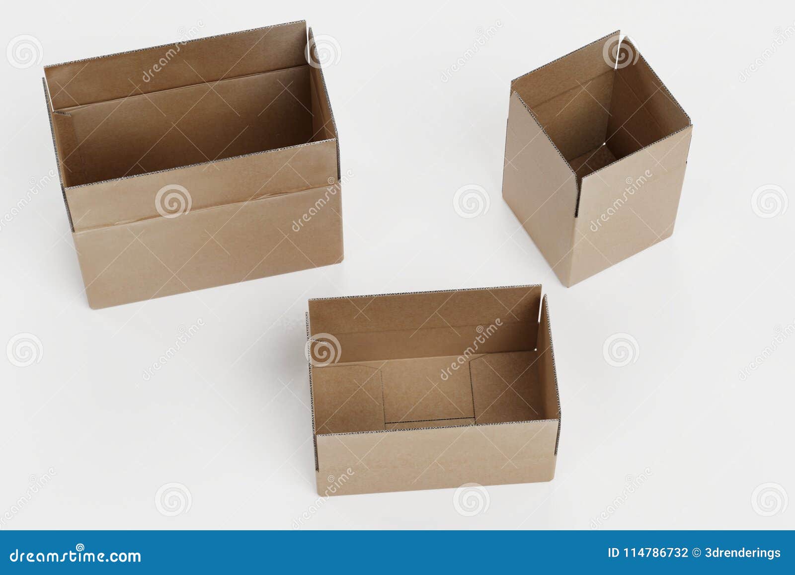 3D Render of Carboard Boxes Stock Illustration - Illustration of crate ...