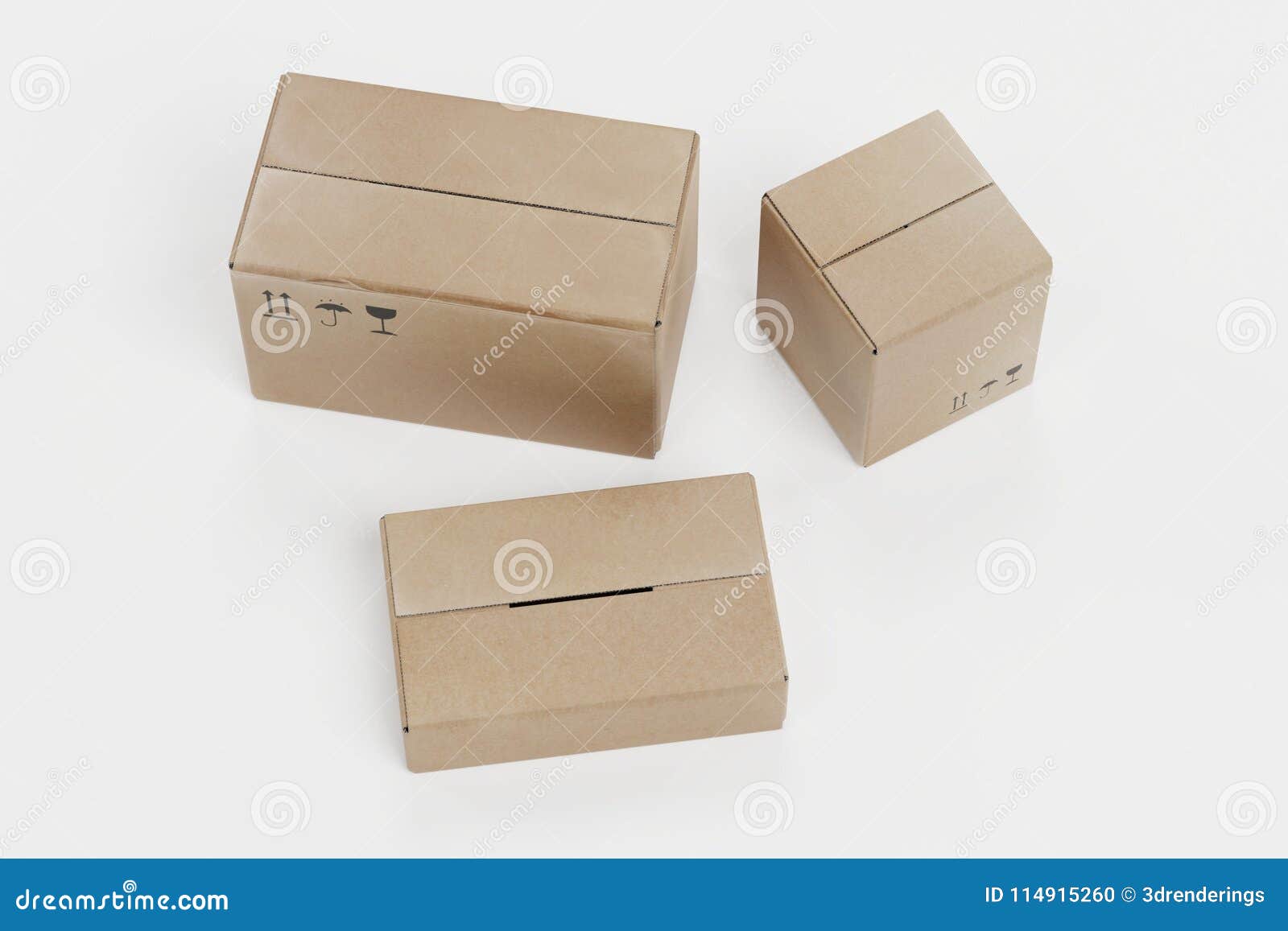 3D Render of Carboard Boxes Stock Illustration - Illustration of ...