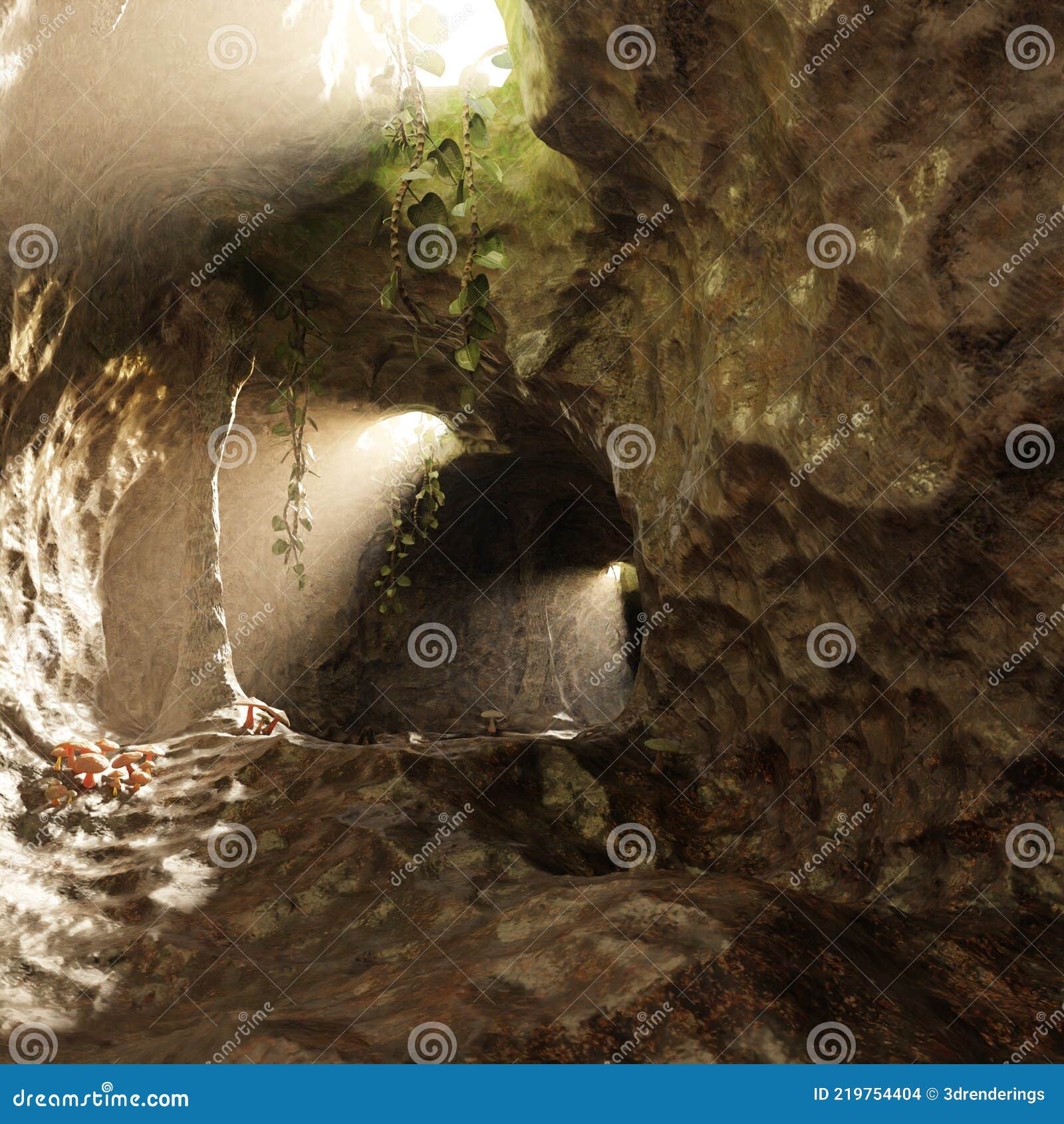3D Render of Cave stock illustration. Illustration of underground ...