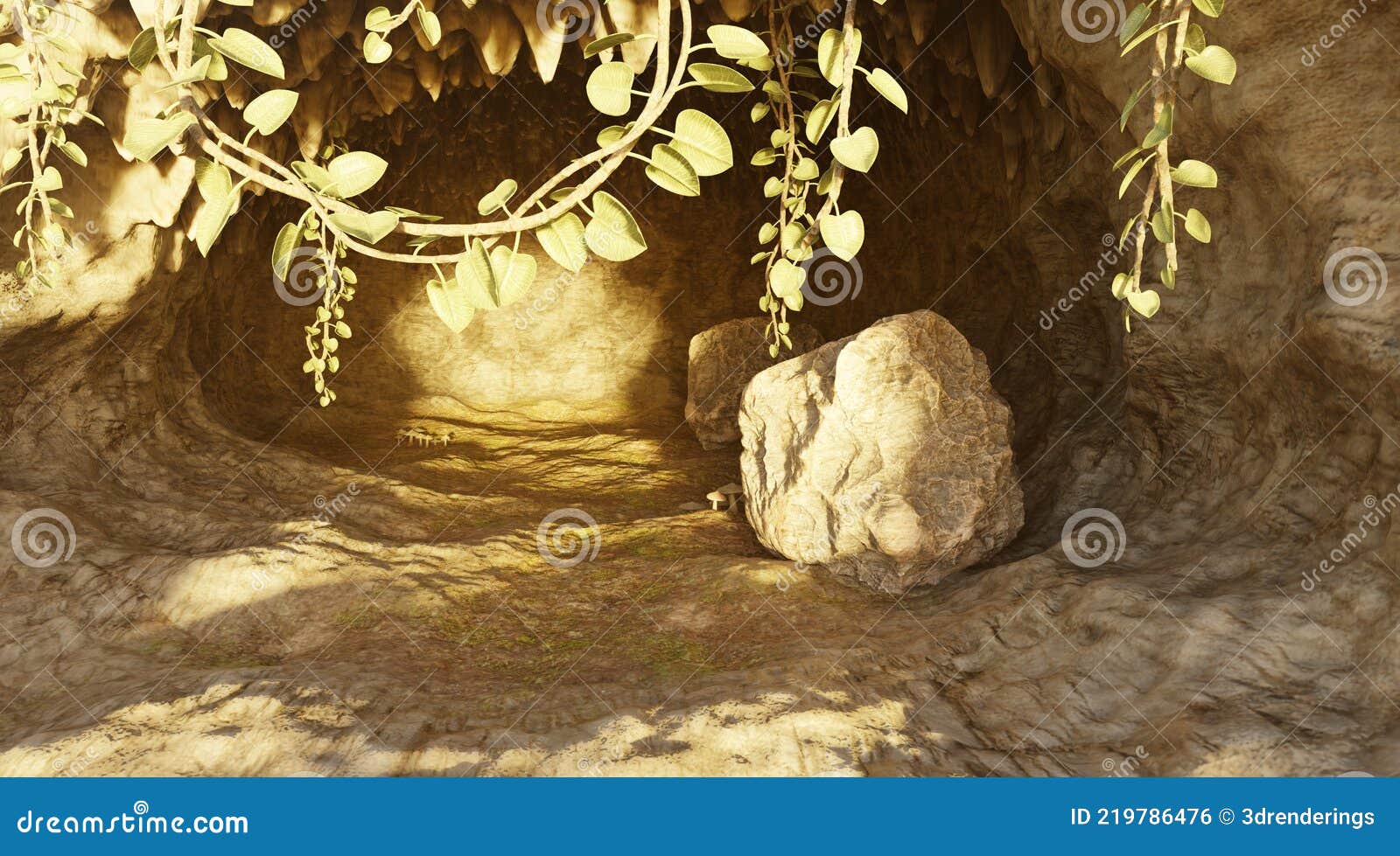 3D Render of Cave stock illustration. Illustration of render - 219786476