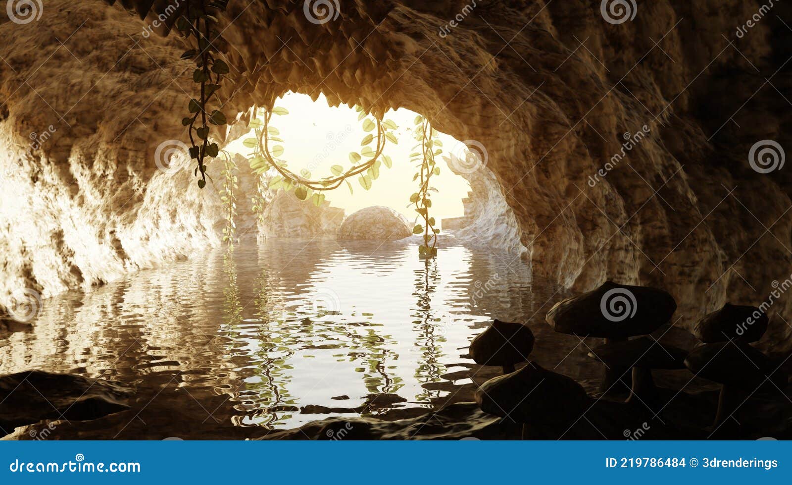 3D Render of Cave stock illustration. Illustration of dark - 219786484