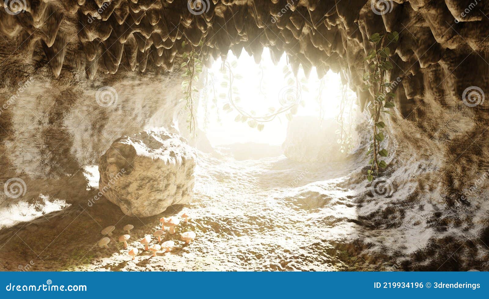 3D Render of Cave stock illustration. Illustration of dark - 219934196
