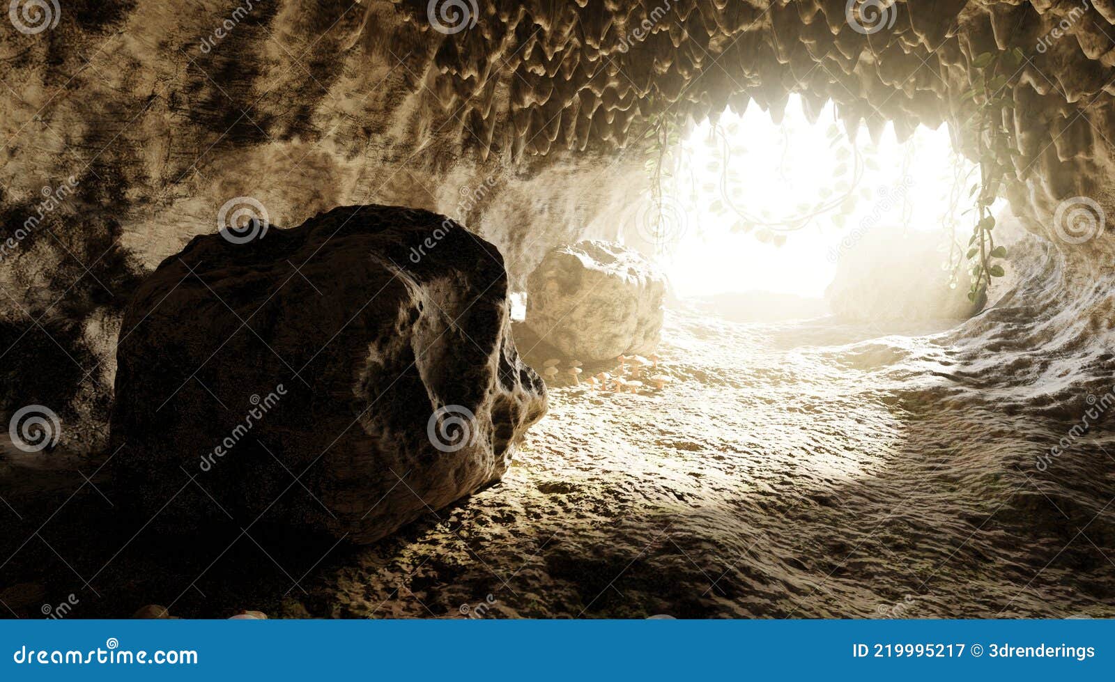 3D Render of Cave stock illustration. Illustration of cavern - 219995217