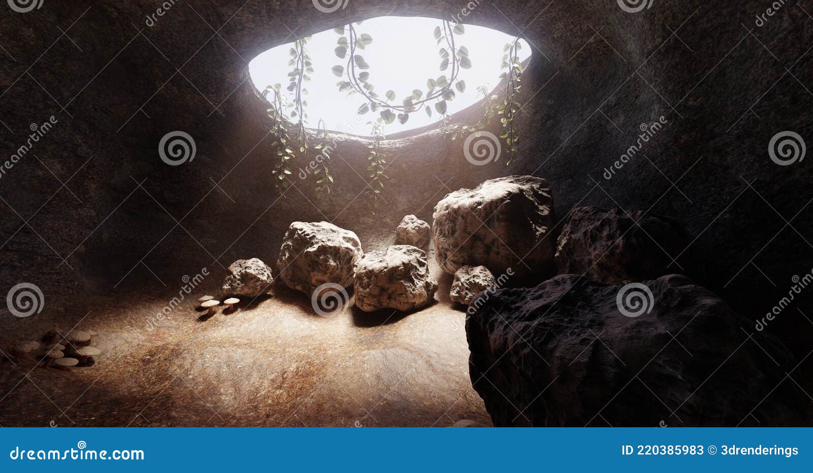3D Render of Cave stock illustration. Illustration of realistic - 220385983