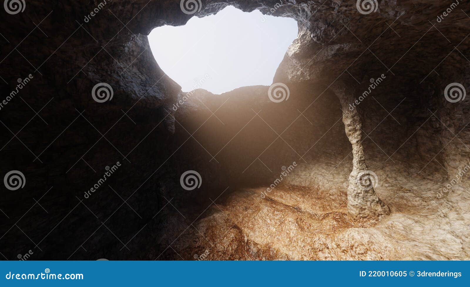 3D Render of Cave stock illustration. Illustration of passage - 220010605
