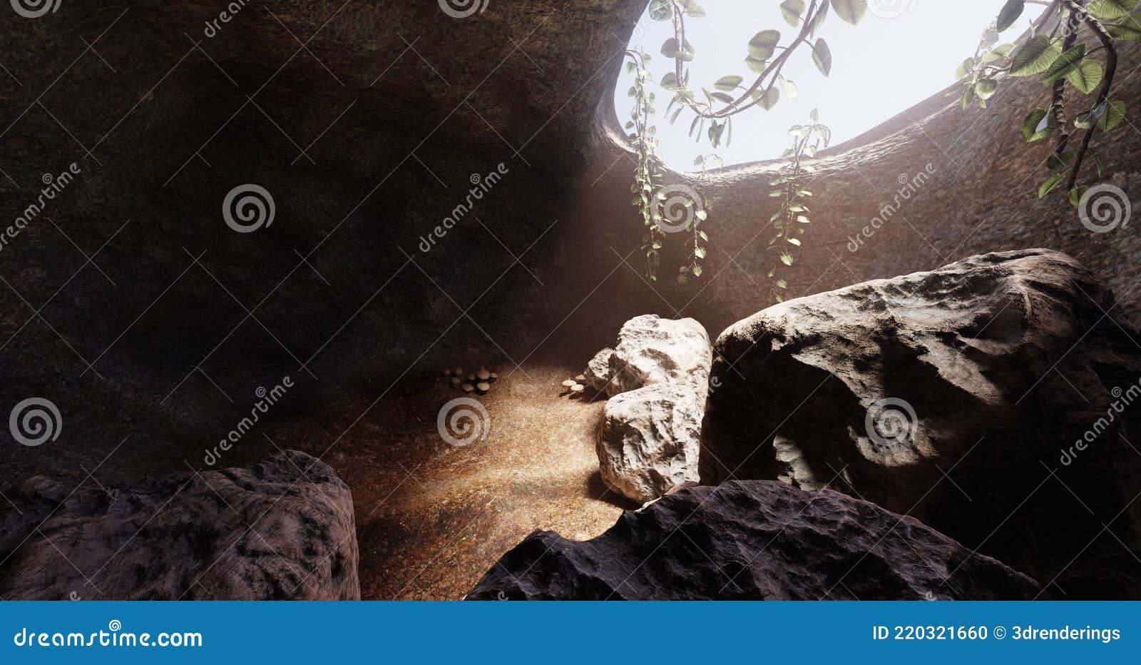 3D Render of Cave stock illustration. Illustration of stone - 220321660