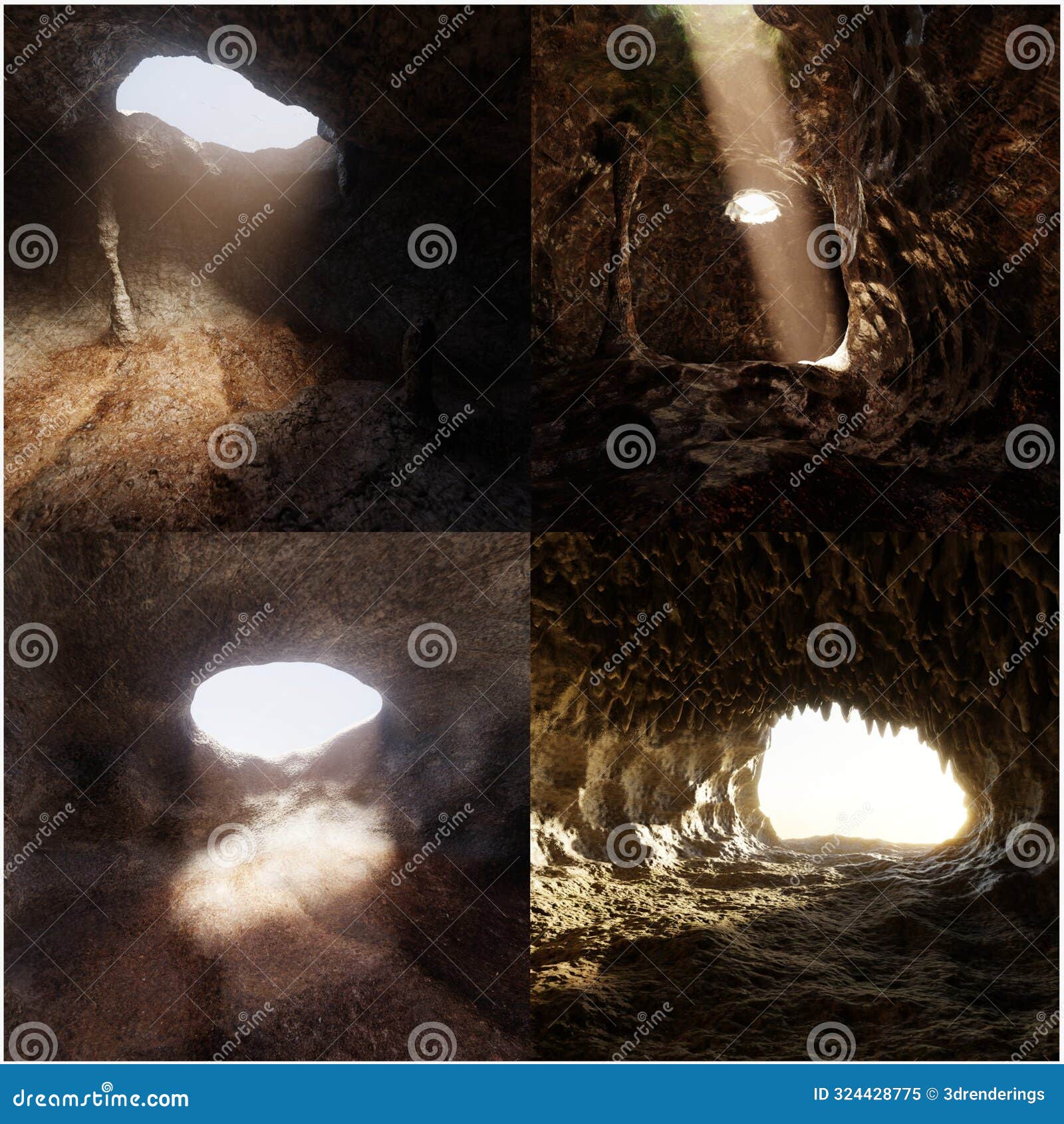 3D Render of Cave Systems stock illustration. Illustration of modeled ...