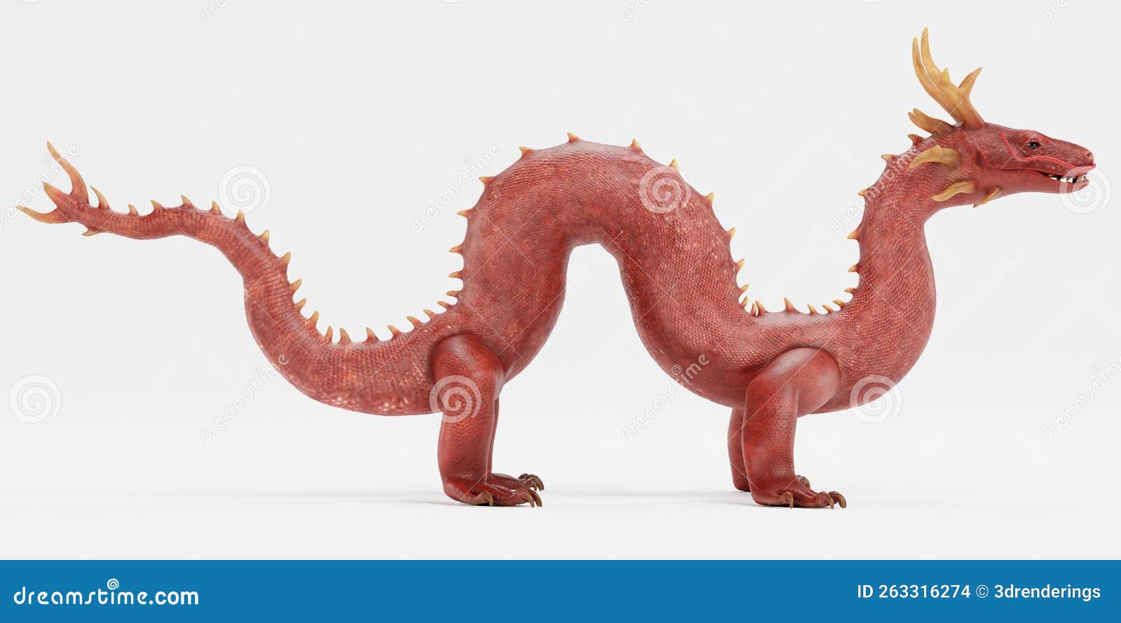 3D Render of Chinese Dragon Stock Illustration - Illustration of ...