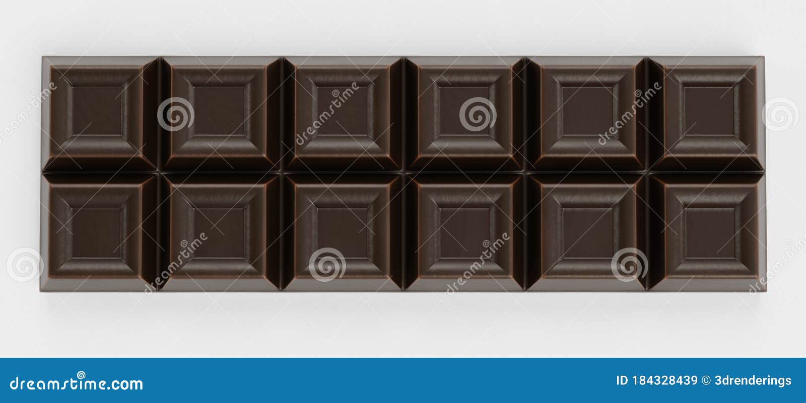 3D Render of Chocolate Bar stock illustration. Illustration of dark ...
