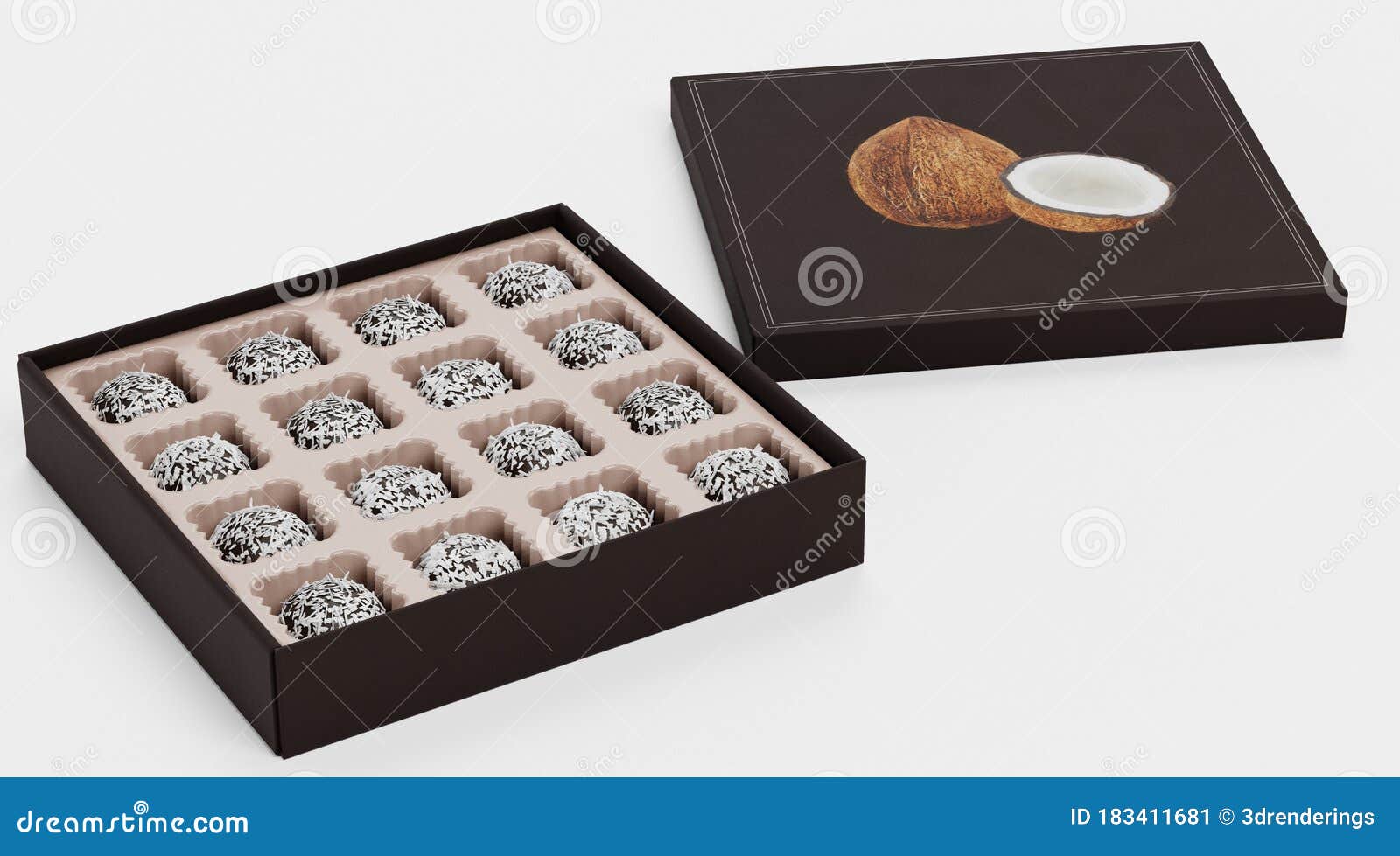 3D Render of Chocolate Box stock illustration. Illustration of block ...