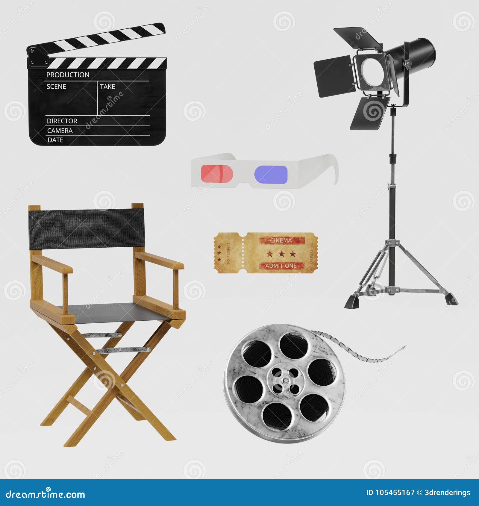 3D Render of Cinema Set stock illustration. Illustration of theater ...