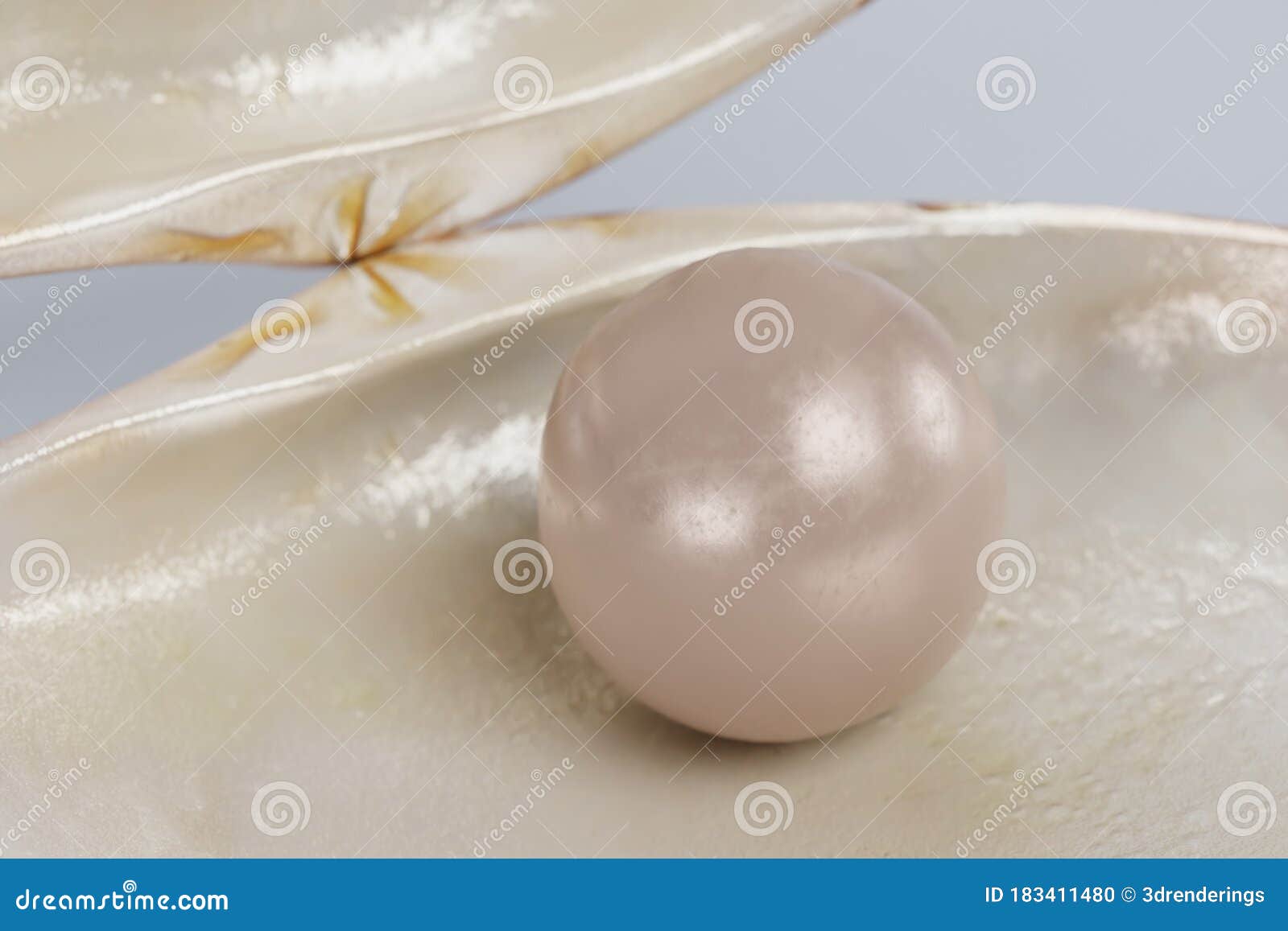 3D render of with Pearl stock illustration. Illustration of treasure ...