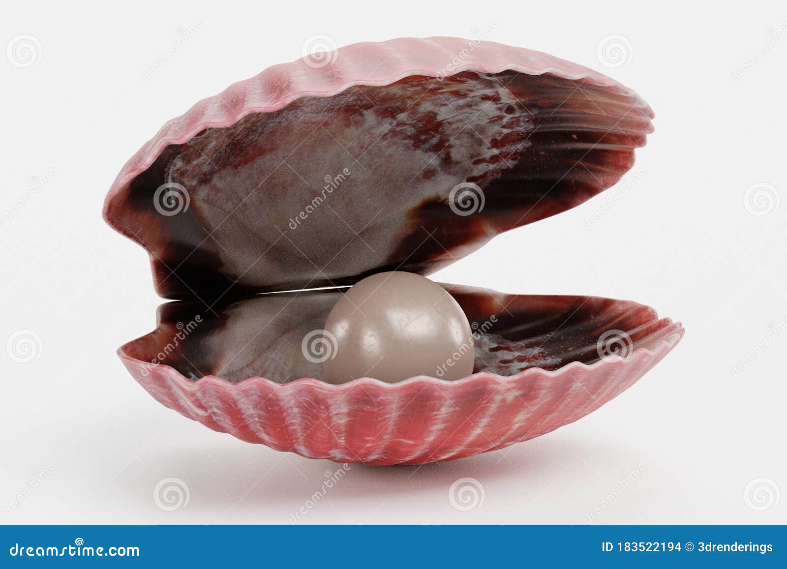 3D render of with Pearl stock illustration. Illustration of aquatic ...