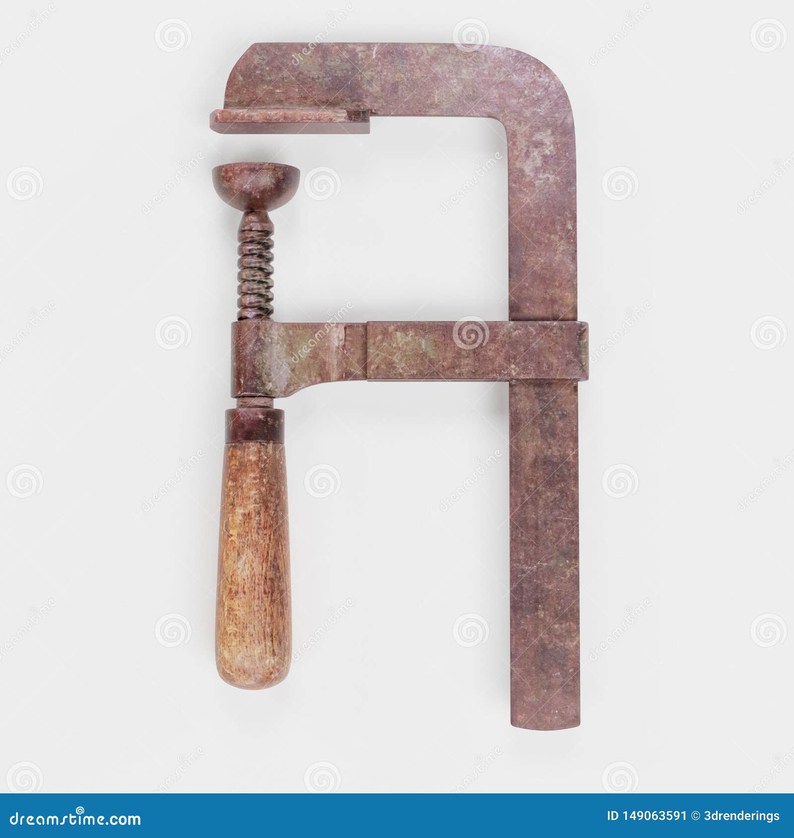 3d Render of Clamp stock illustration. Illustration of worn - 149063591