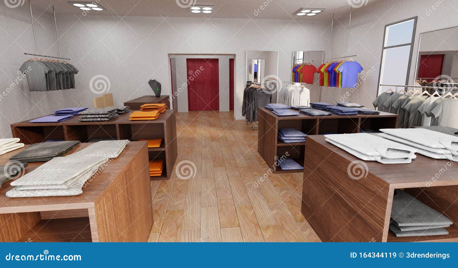 3d Render of Clothes Shop stock illustration. Illustration of shirt ...