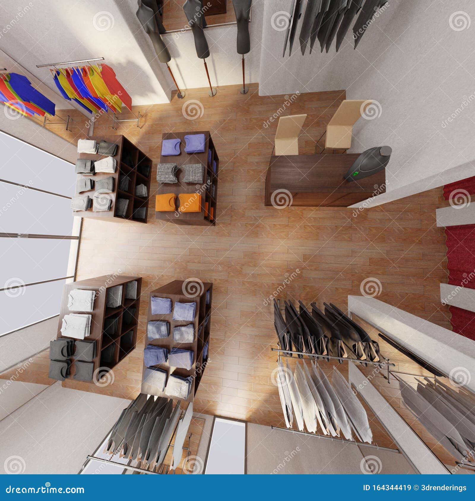 3d Render of Clothes Shop stock illustration. Illustration of shirt ...