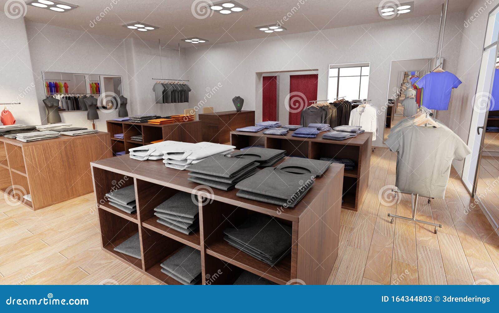3d Render of Clothes Shop stock illustration. Illustration of market ...