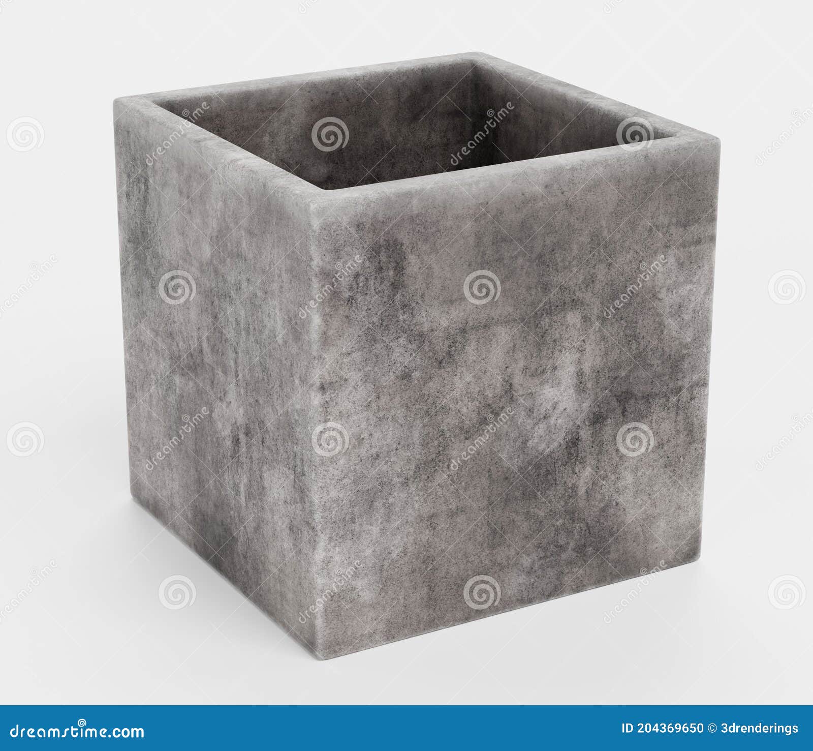 3D Render of Concrete Pot stock illustration. Illustration of beton ...
