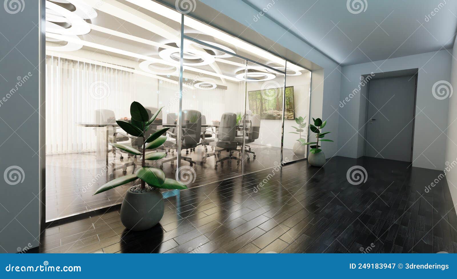 3D Render of Conference Room Stock Illustration - Illustration of ...