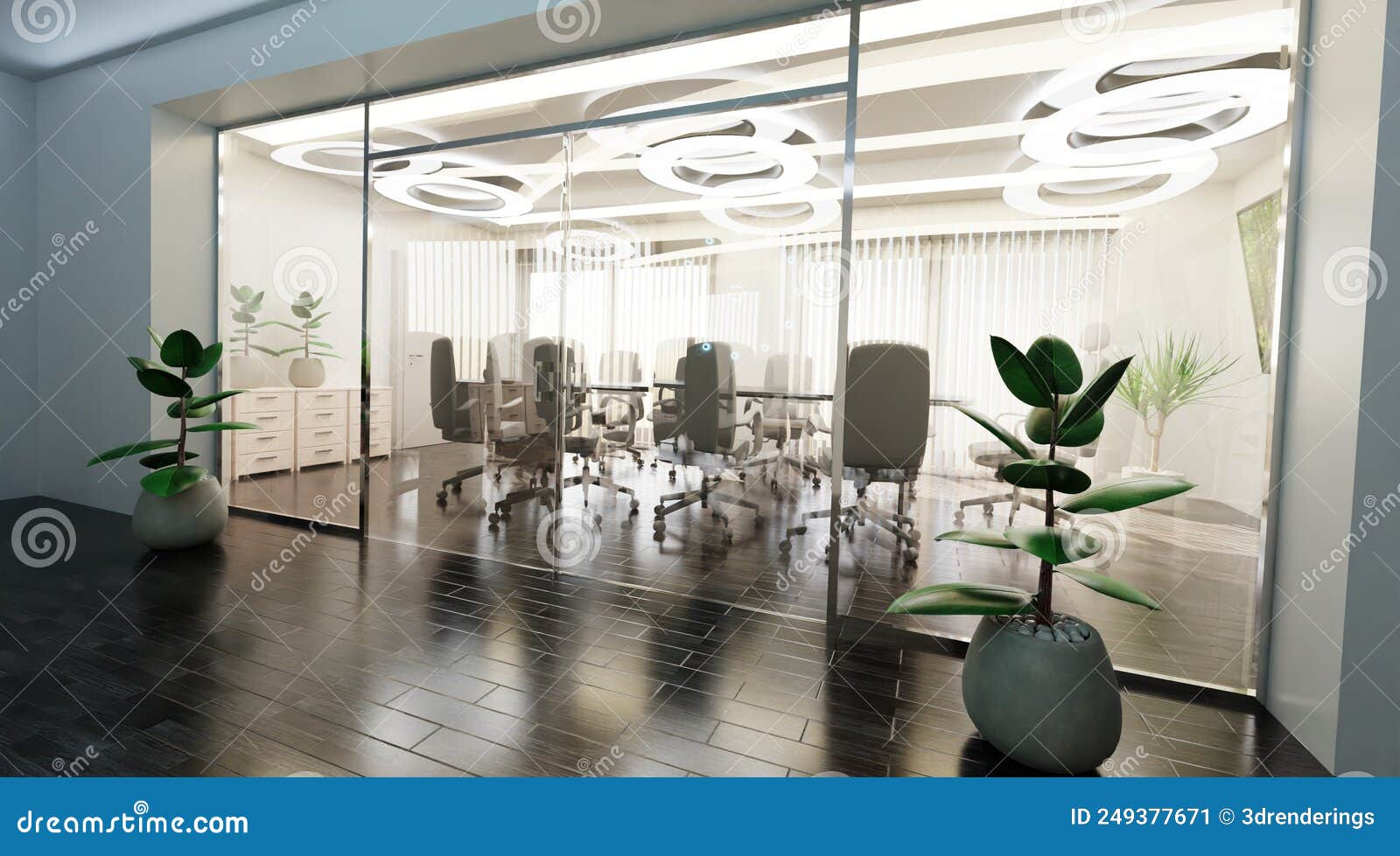 3D Render of Conference Room Stock Illustration - Illustration of ...