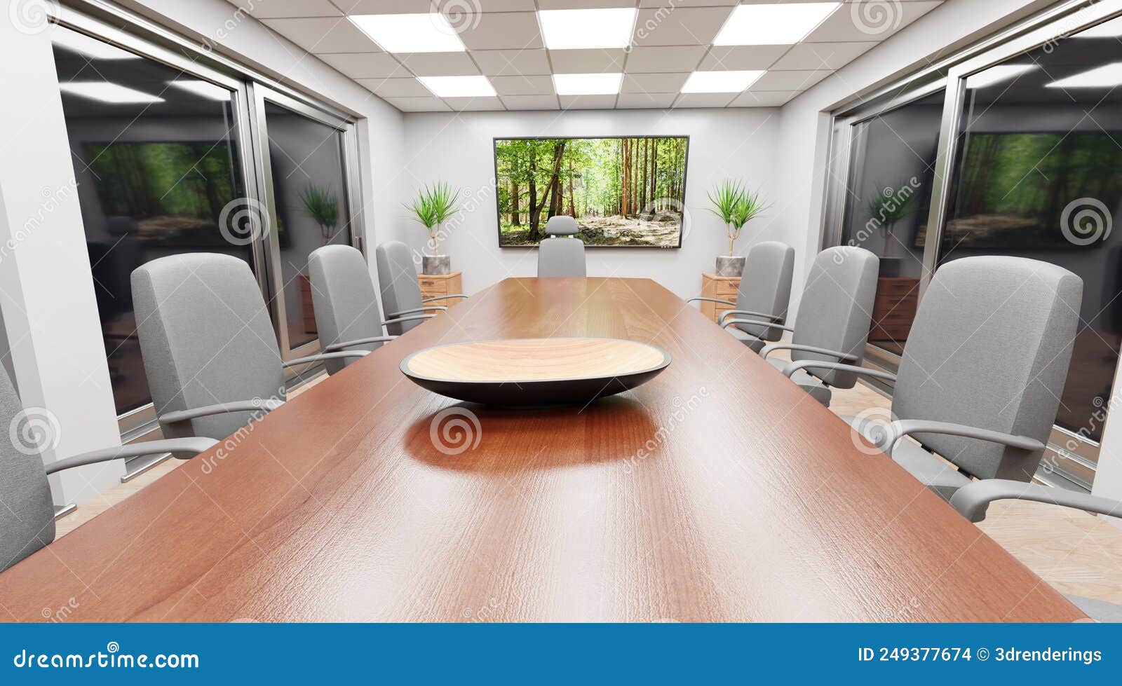 3D Render of Conference Room Stock Illustration - Illustration of ...