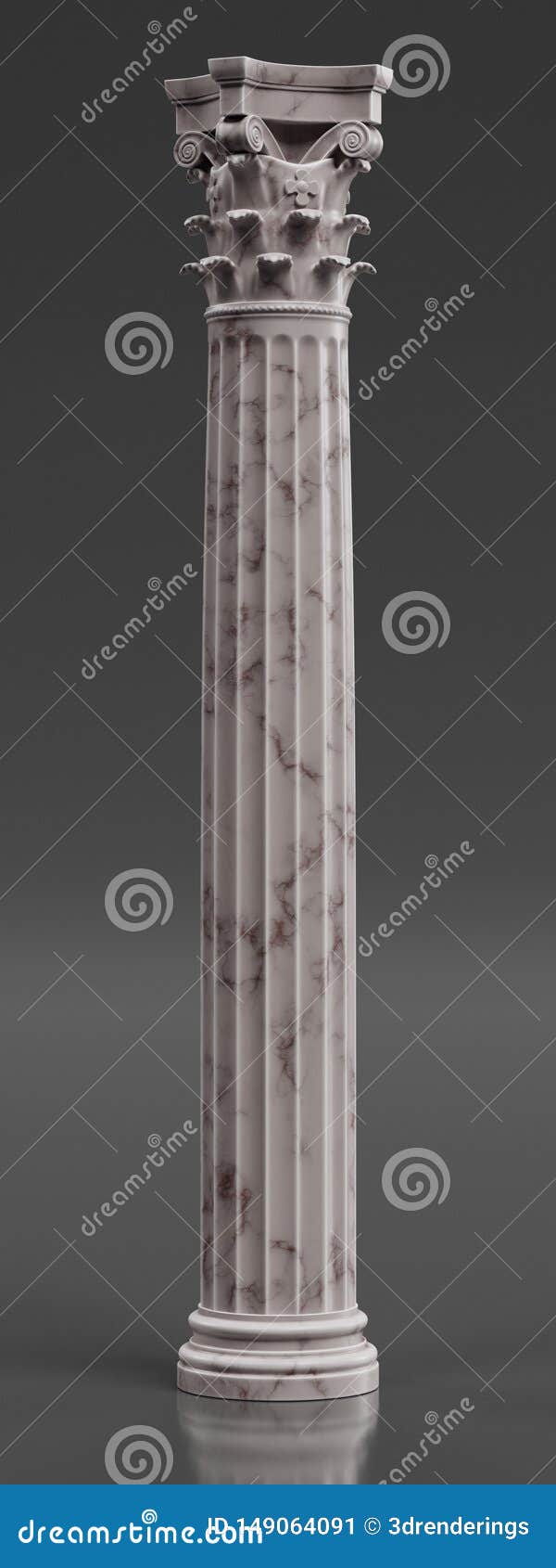 3d Render of Corinthian Column Stock Illustration - Illustration of ...