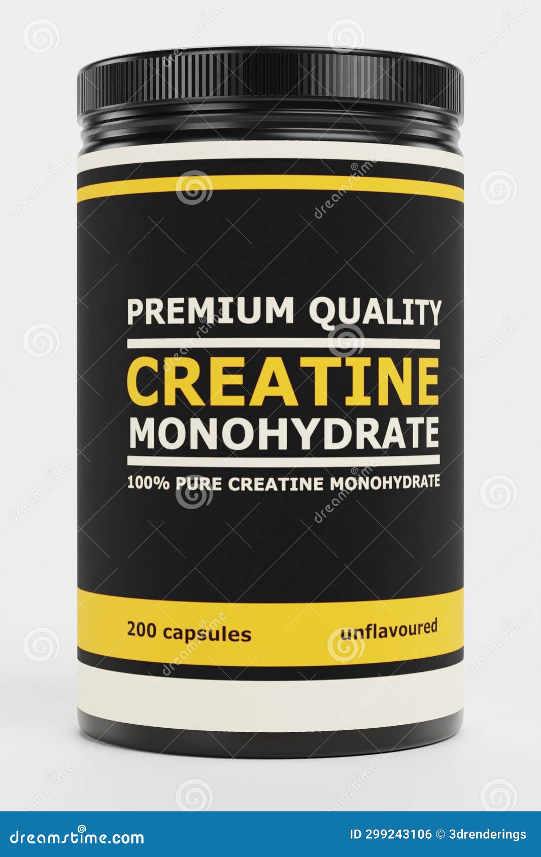 3D Render of Creatine stock illustration. Illustration of fitness ...
