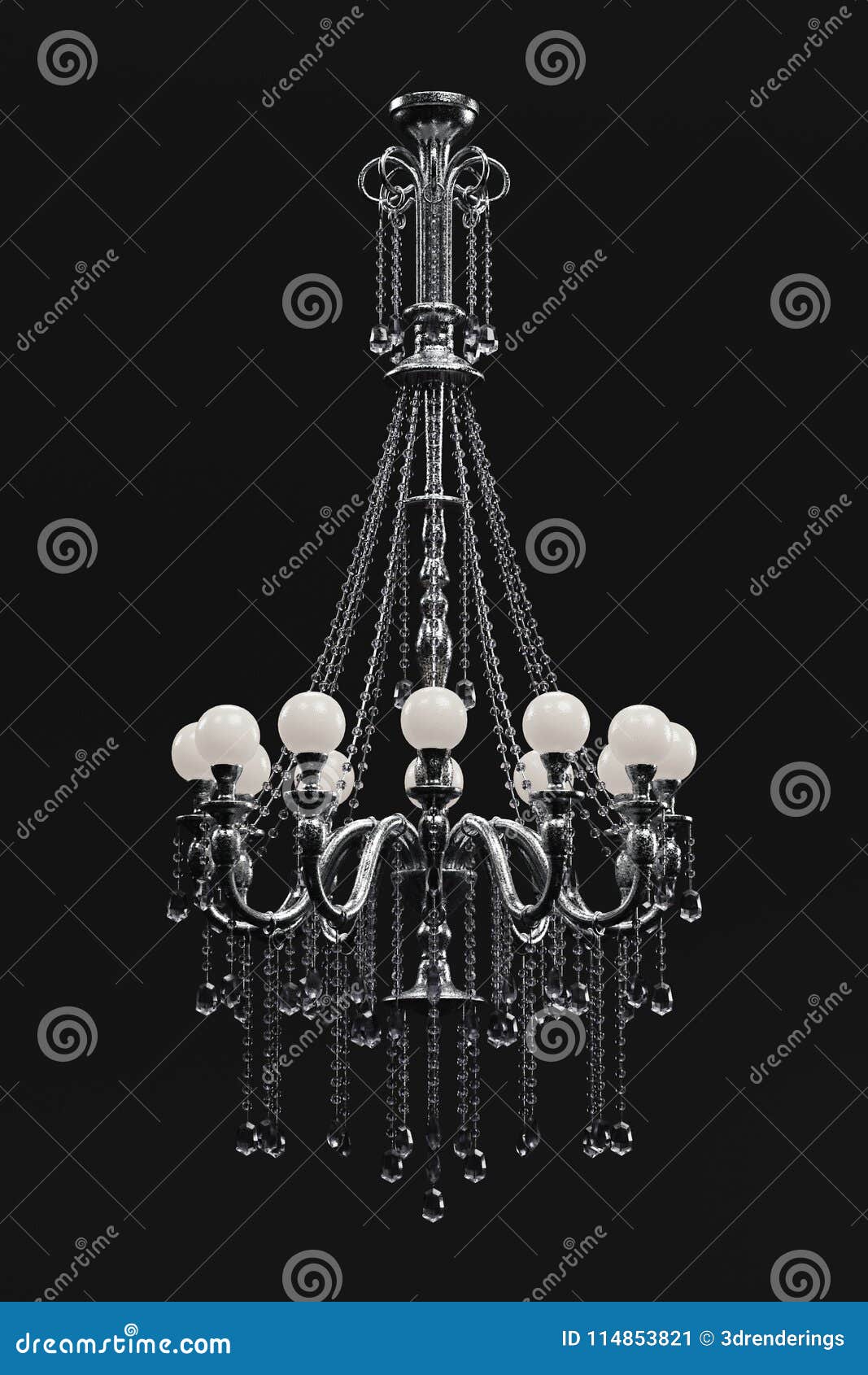 3d Render of Crystal Chandelier Stock Illustration - Illustration of ...