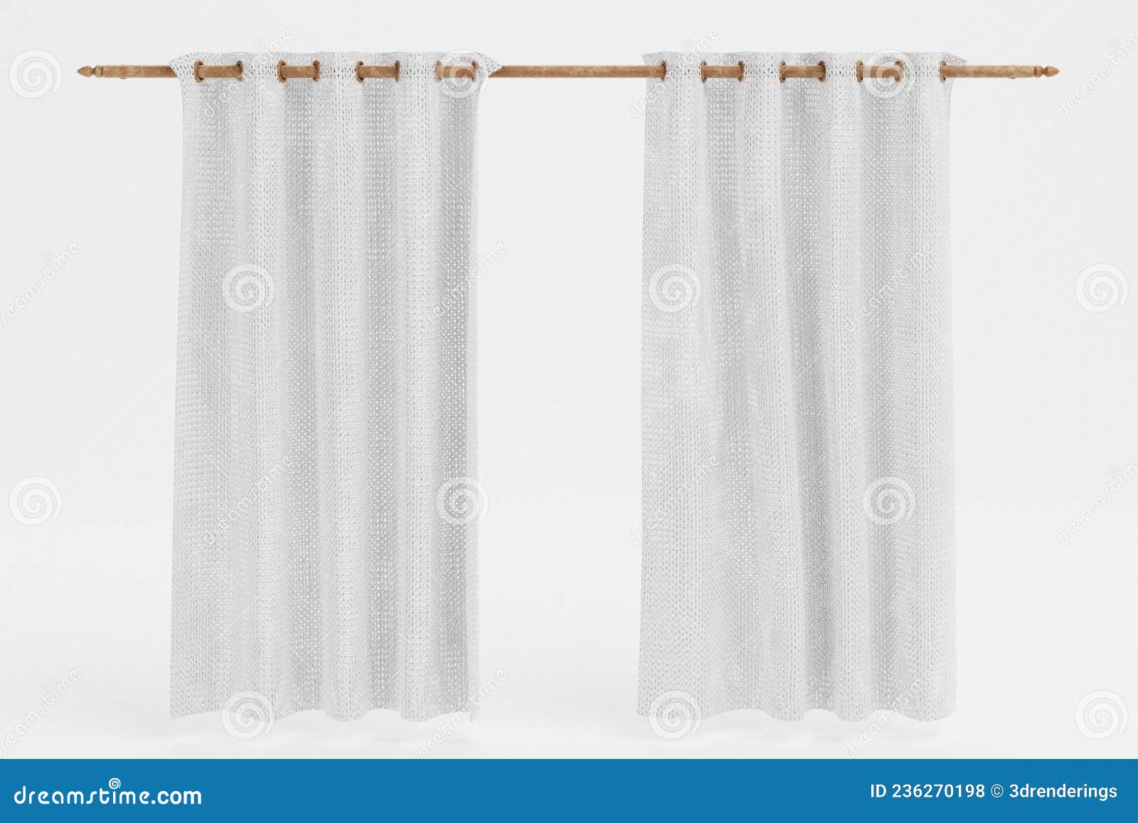 3D Render of Curtains stock illustration. Illustration of drapery ...