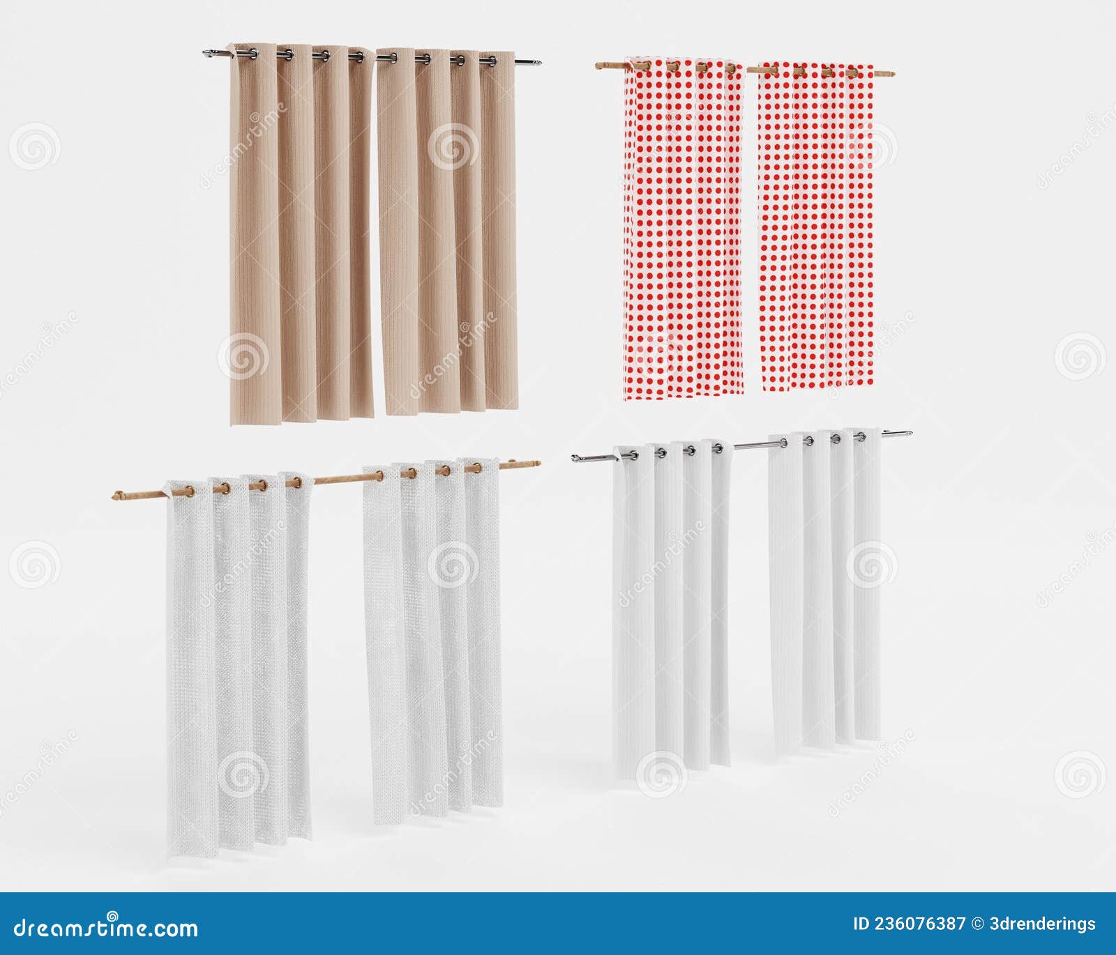 3D Render of Curtains stock illustration. Illustration of blinds ...